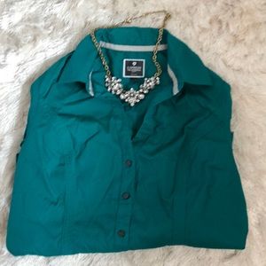 Express | Tops | Express Green Button Down | Poshmark